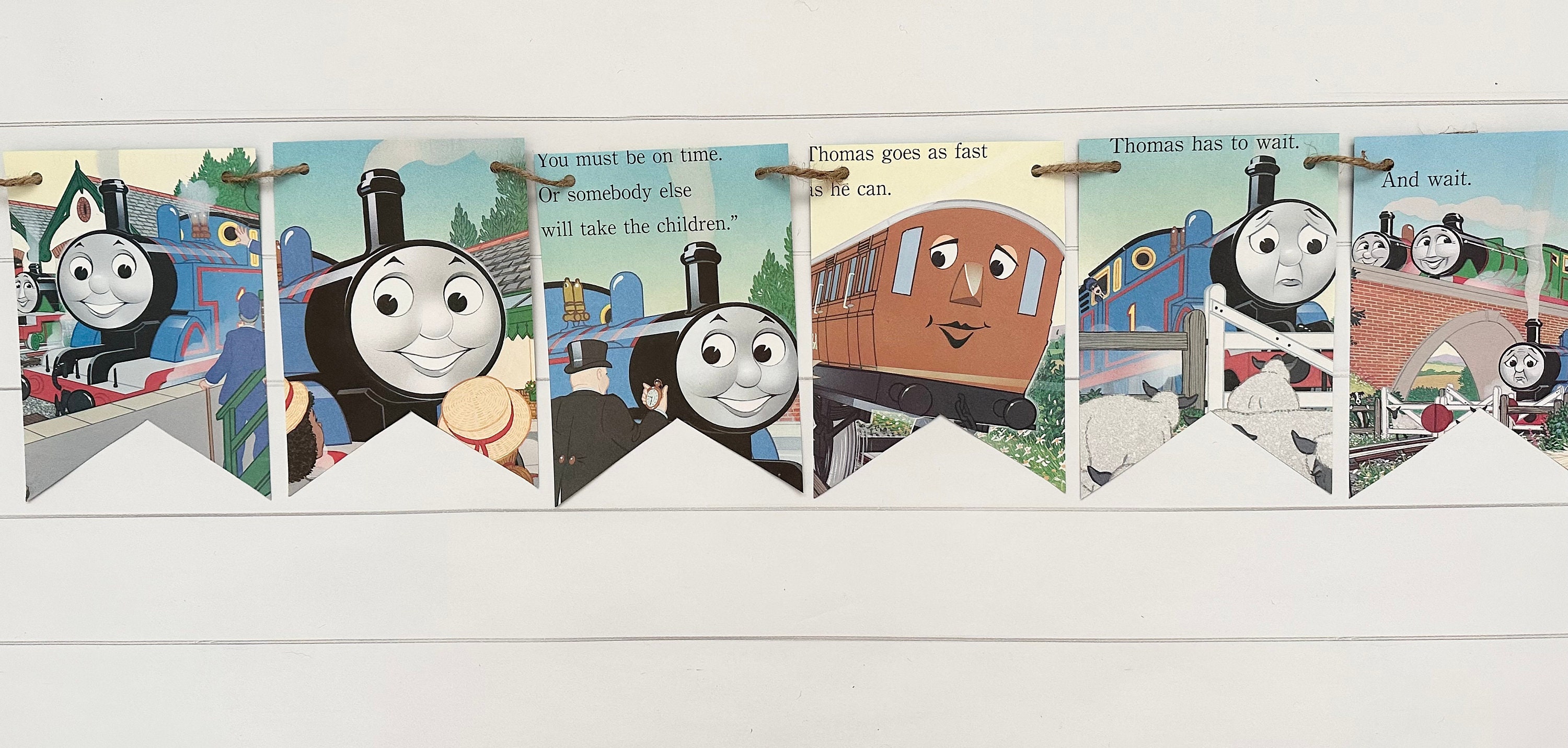 Train Themed Book Page Banner Bunting Garland Birthday Party Decor ...