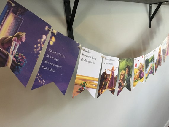 TANGLED RAPUNZEL Book Page Banner Bunting Garland Disney - Etsy