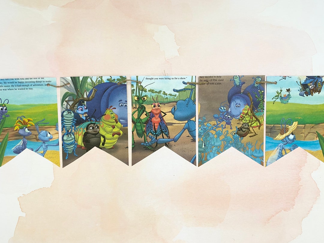 A Bug’s Life Book Page Banner Bunting Garland Birthday Party Decor ...