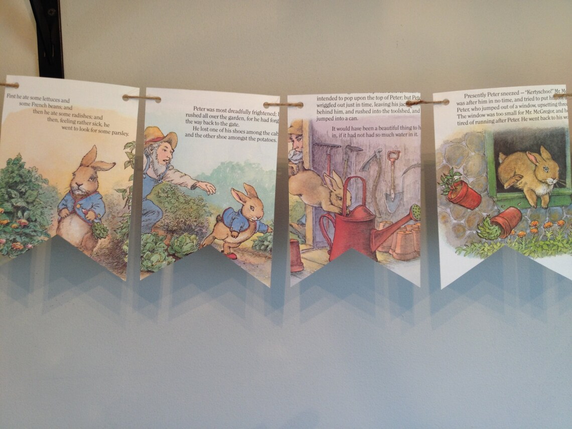 The Tale of PETER RABBIT Book Page Banner Bunting Garland - Etsy