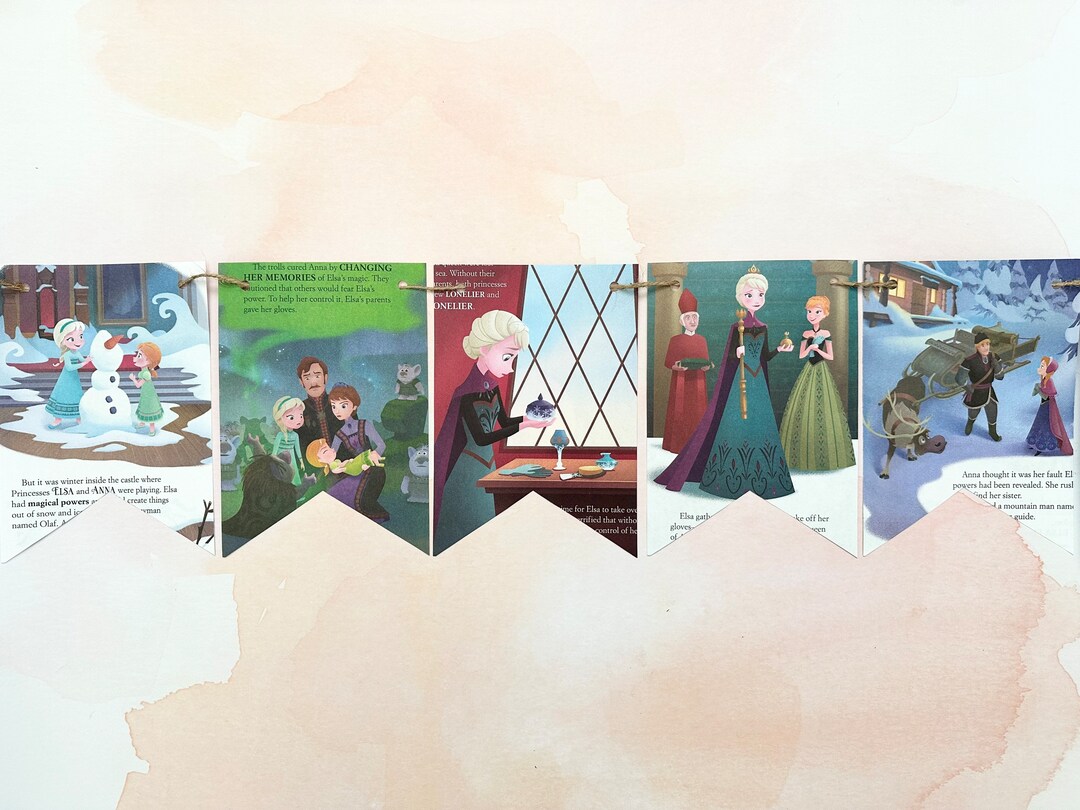DISNEY FROZEN Book Page Paper Banner Bunting Garland Decoration - Etsy