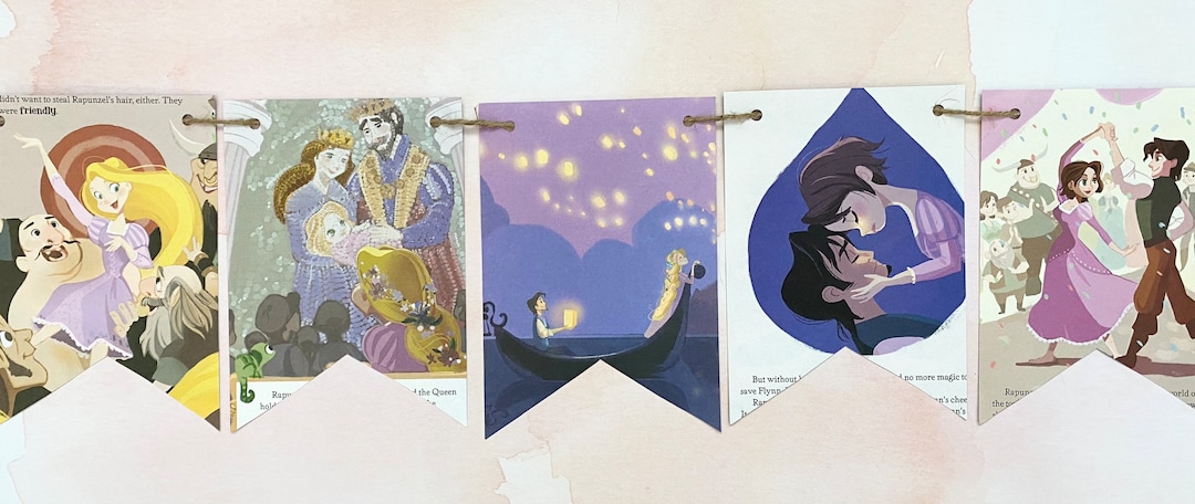 TANGLED RAPUNZEL Book Page Banner Bunting Garland Disney Princess ...