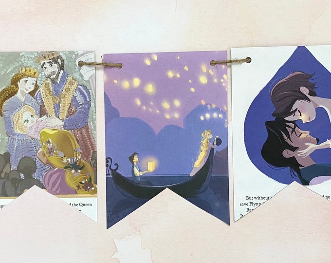 TANGLED RAPUNZEL Book Page Banner Bunting Garland Disney Princess ...