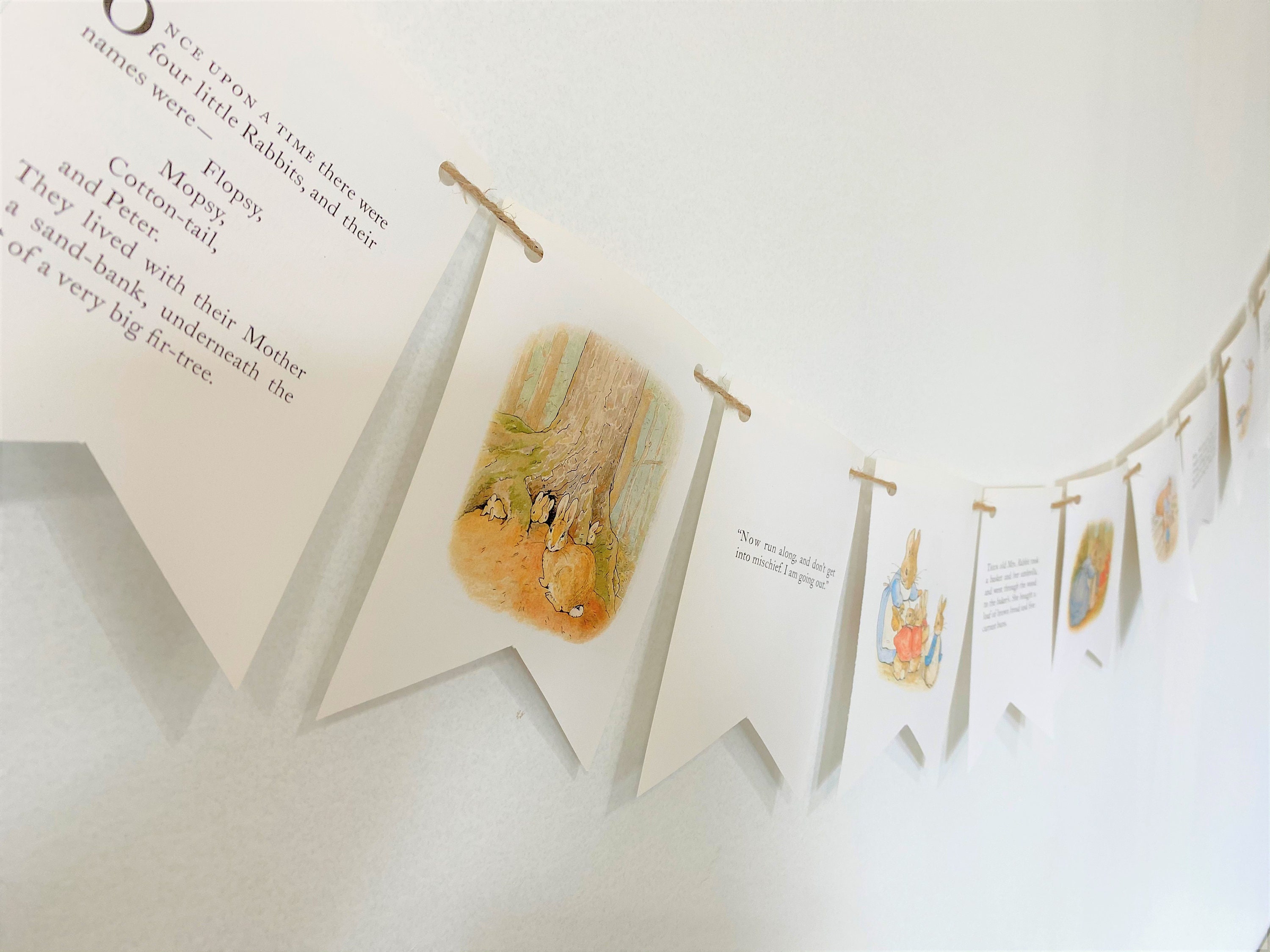 PETER RABBIT Book Page Banner Bunting Garland Spring Decor | Etsy