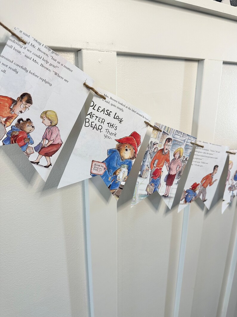 Paddington Bear Book Page Banner Birthday Party Decor Decoration Happy ...