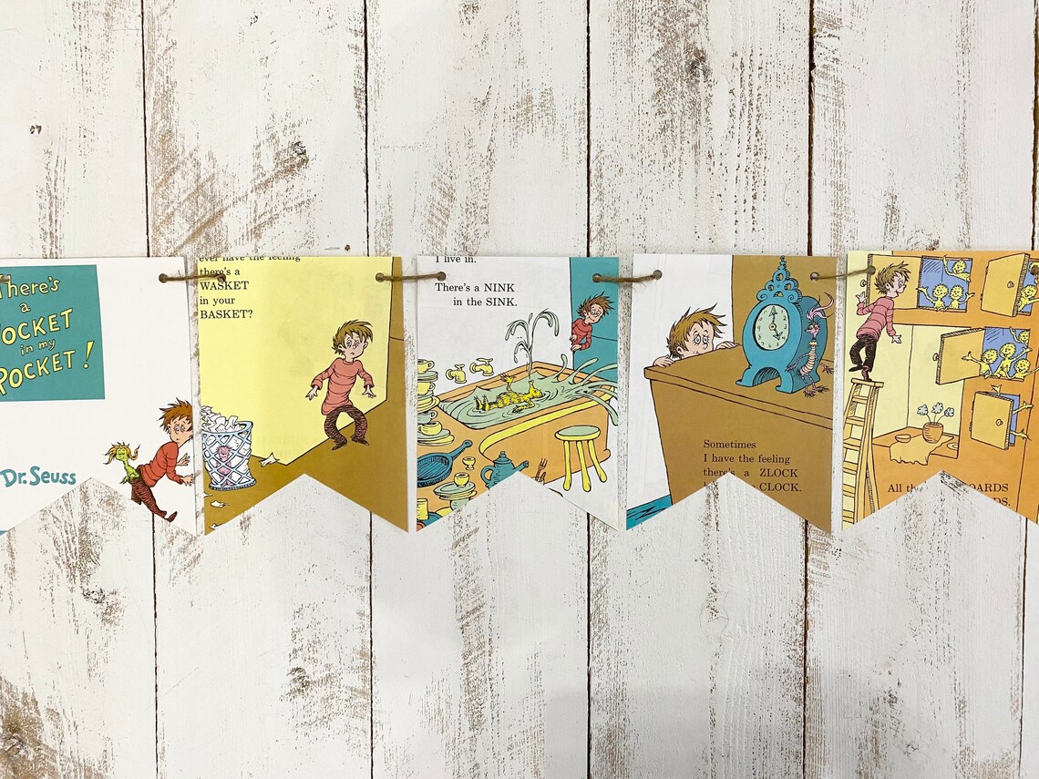 Theres A Wocket in My Pocket Book Page Banner Bunting Garland - Etsy