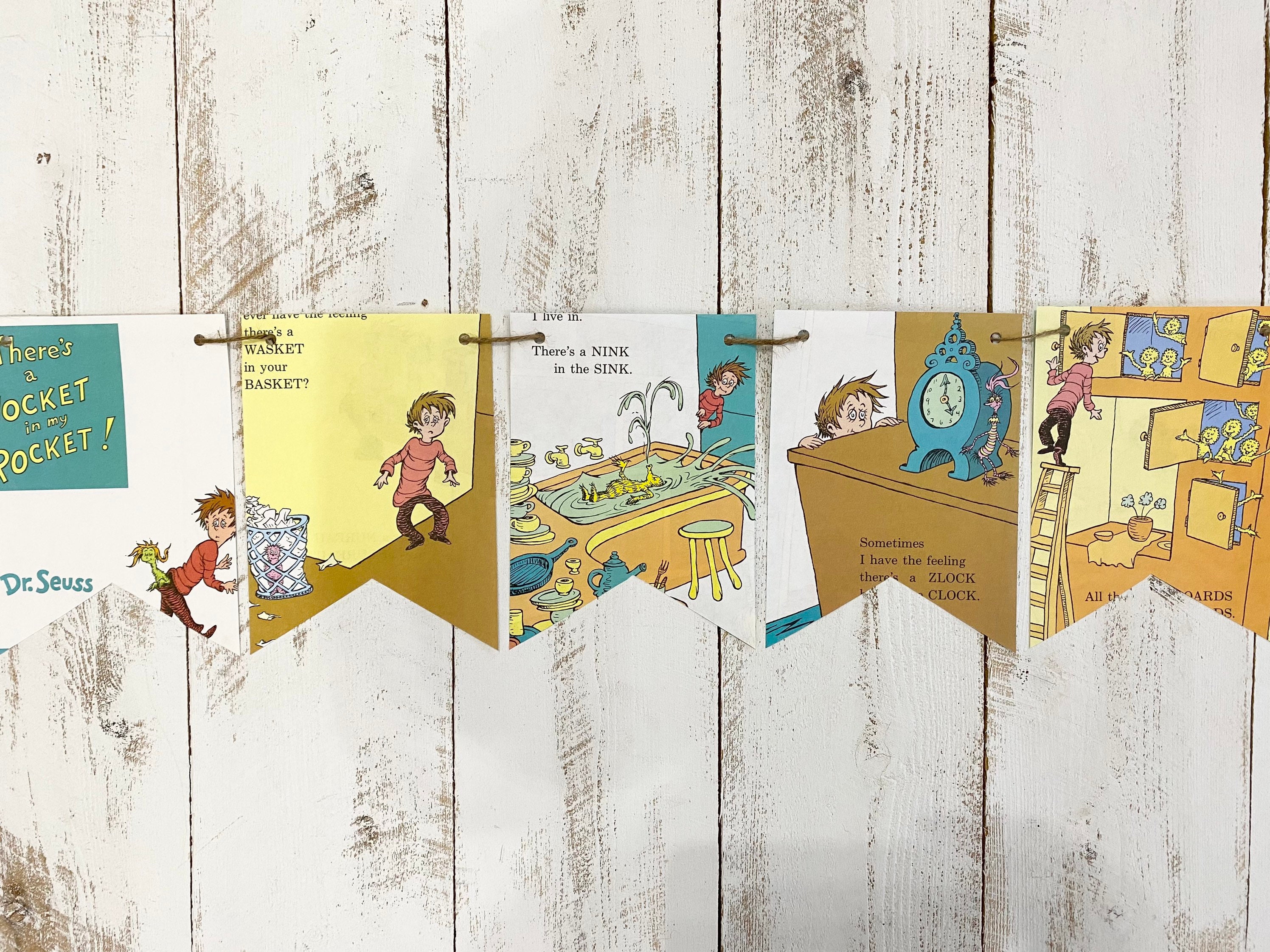 Theres A Wocket in My Pocket Book Page Banner Bunting Garland | Etsy