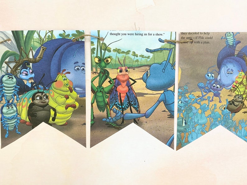 A Bug’s Life Book Page Banner Bunting Garland Birthday Party Decor ...