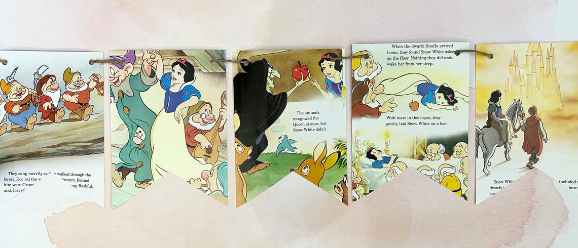 SNOW WHITE and the Seven DWARFS Story Book Page Banner - Etsy