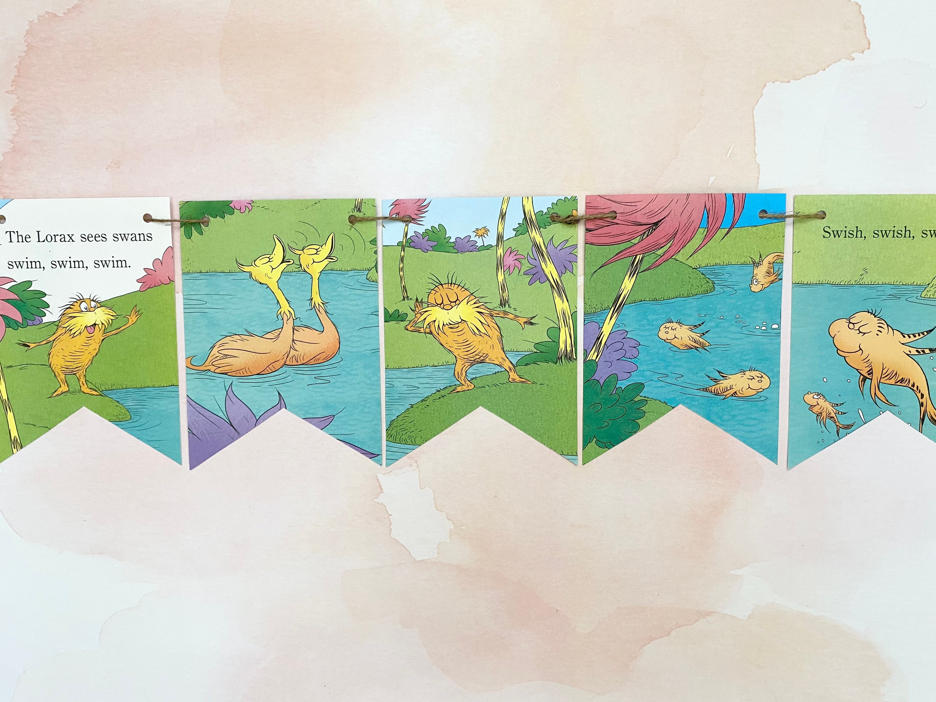 The Lorax Book Page Banner Dr. Seuss Bunting Garland Decor Party Decor ...