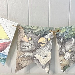 WHERE the WILD THINGS Are Book Page Banner Garland Bunting Sign ...