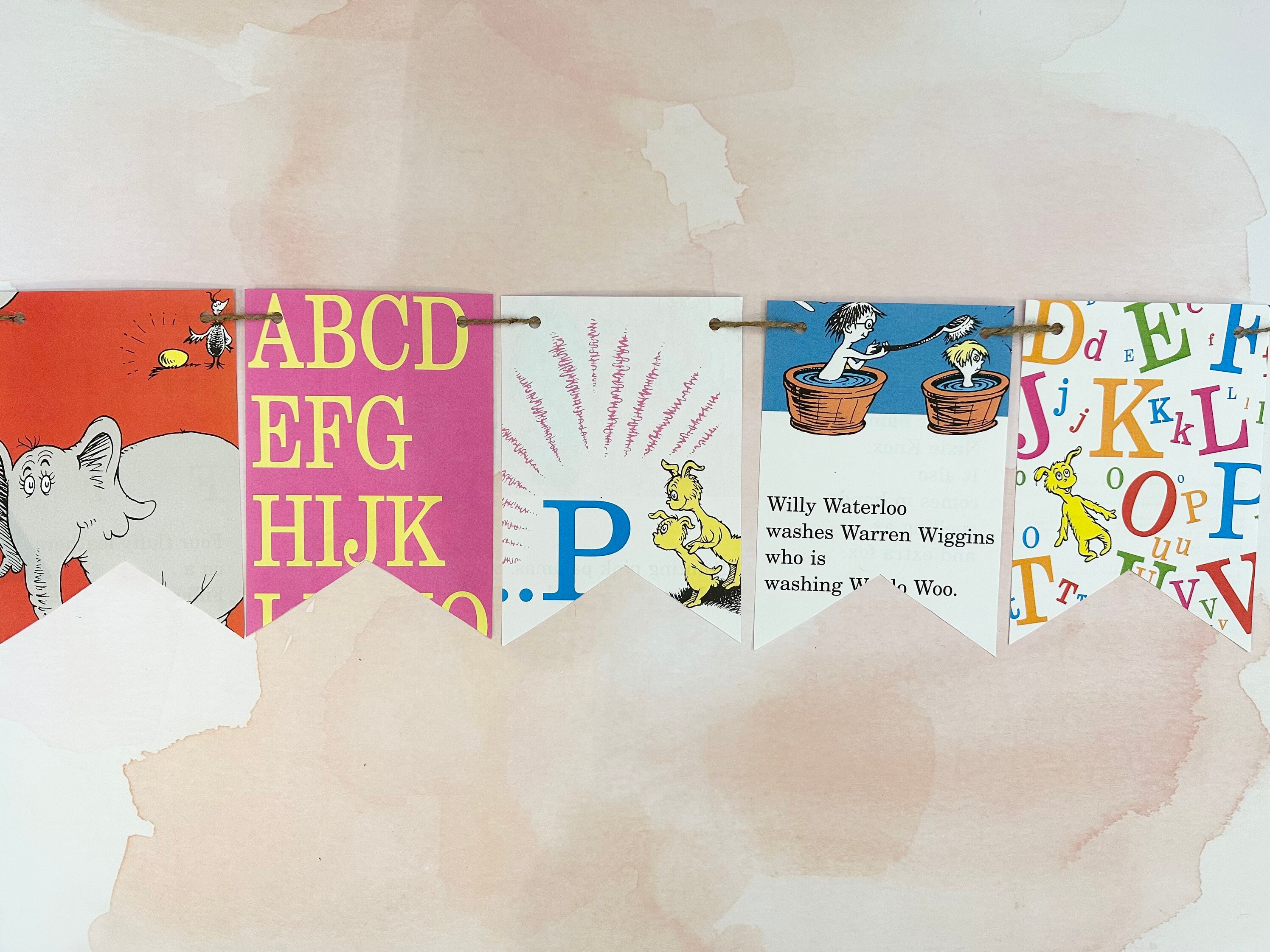 Dr Seusss ABC Book Page Banner Bunting Garland Dr Seuss Decor - Etsy