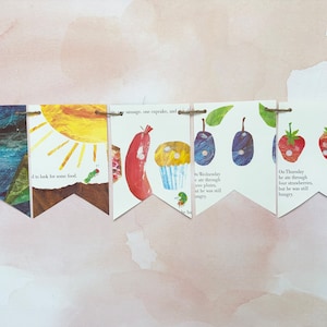 The VERY HUNGRY CATERPILLAR Book Page Banner Bunting Garland - Etsy
