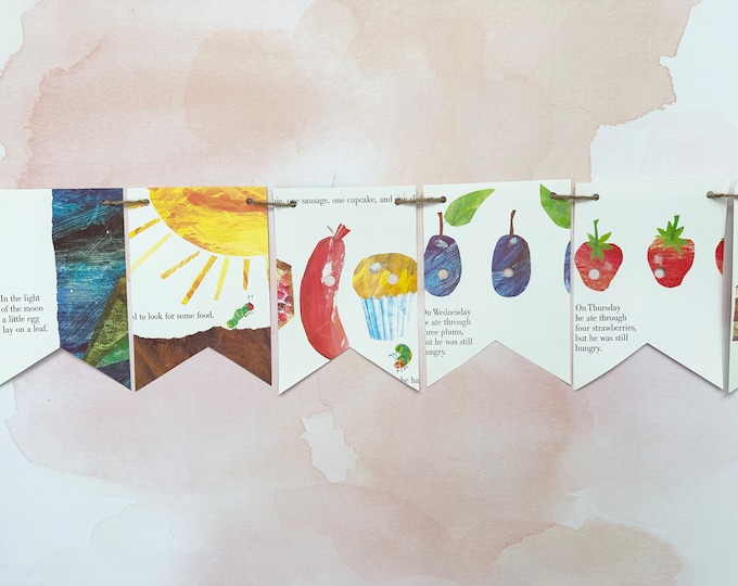 The VERY HUNGRY CATERPILLAR Book Page Banner Bunting Garland - Etsy