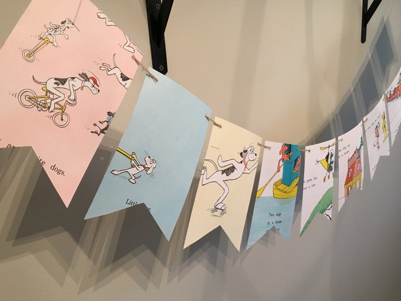 GO DOG GO Book Page Banner Garland Bunting Decoration Dogs | Etsy