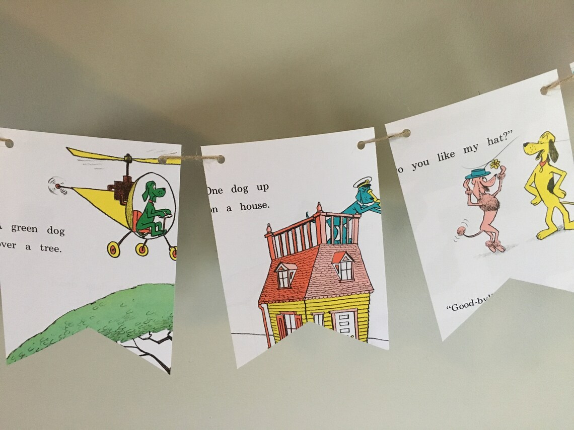 GO DOG GO Book Page Banner Garland Bunting Decoration Dogs | Etsy