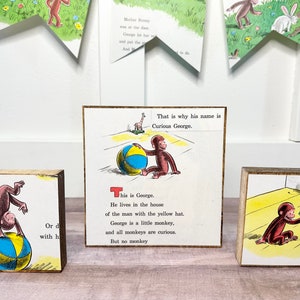 CURIOUS GEORGE MONKEY Storybook Book Page Banner Garland Birthday Party ...