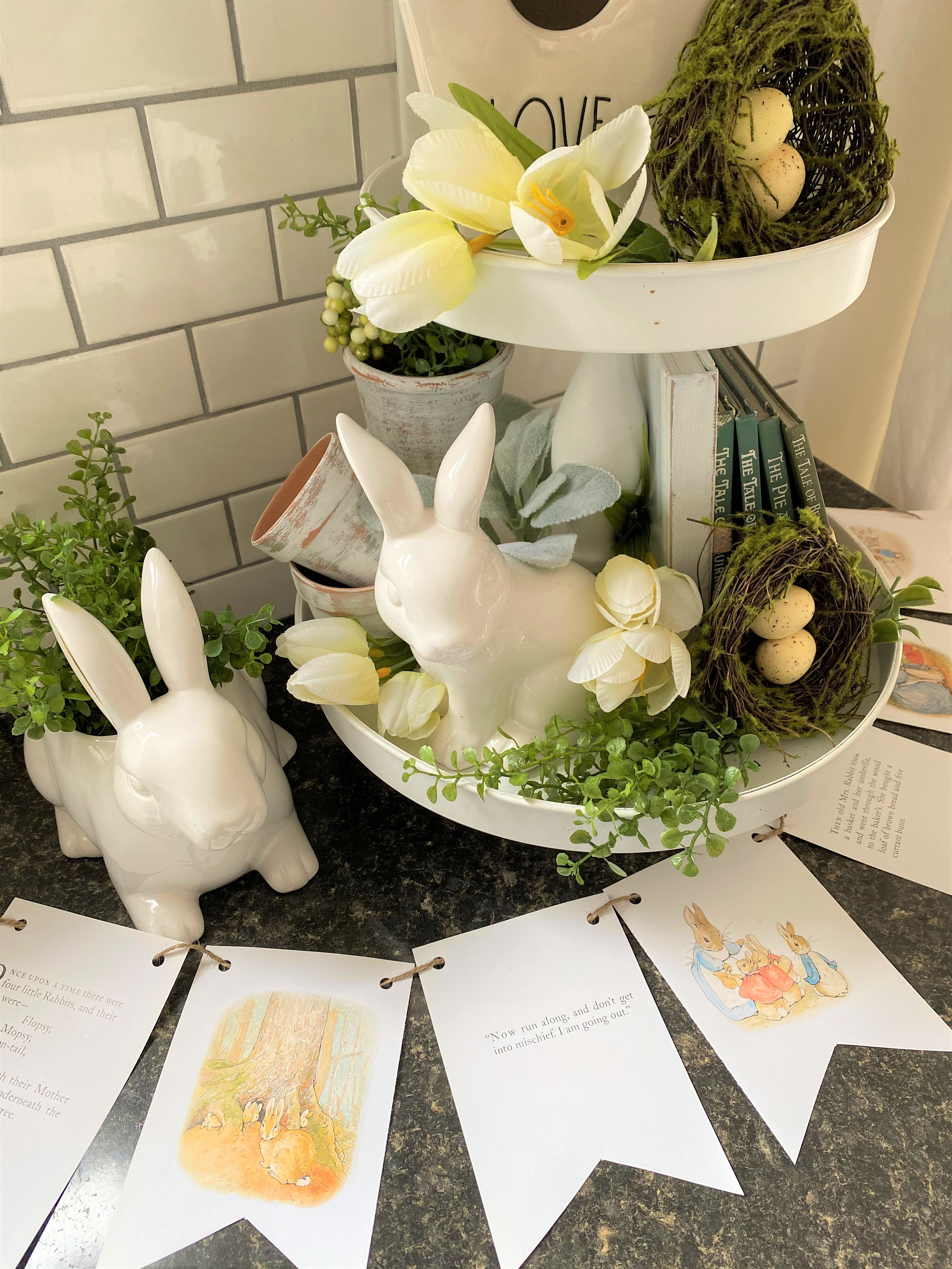 PETER RABBIT Book Page Banner Bunting Garland Spring Decor | Etsy