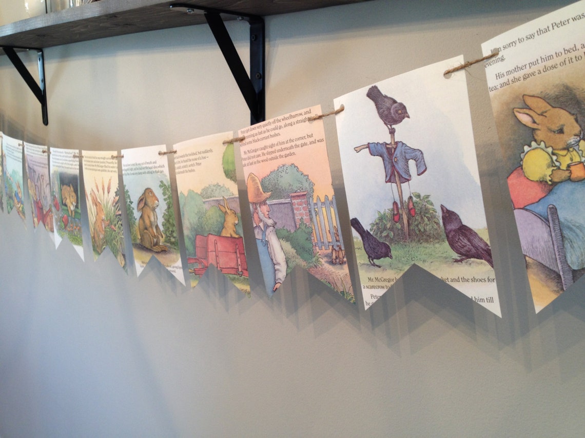 The Tale of PETER RABBIT Book Page Banner Bunting Garland - Etsy