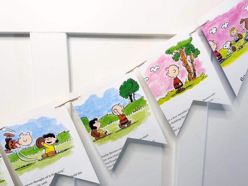Kick the Football Charlie Brown Book Page Banner Birthday Party ...