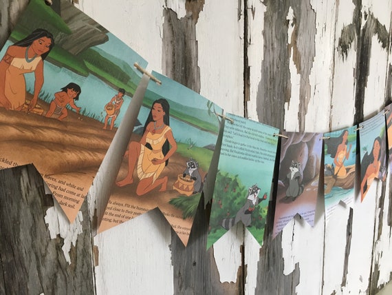 POCAHONTAS DISNEY Book Page Banner Bunting Pendant Garland | Etsy
