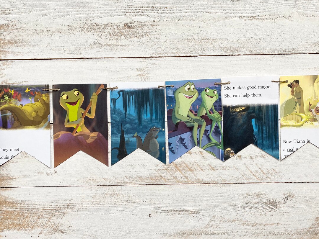 The Princess and the Frog Book Page Banner Bunting Garland Party ...