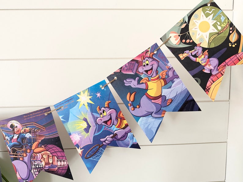 Figment Epcot Book Page Banner Decoration Disney World Birthday Party ...