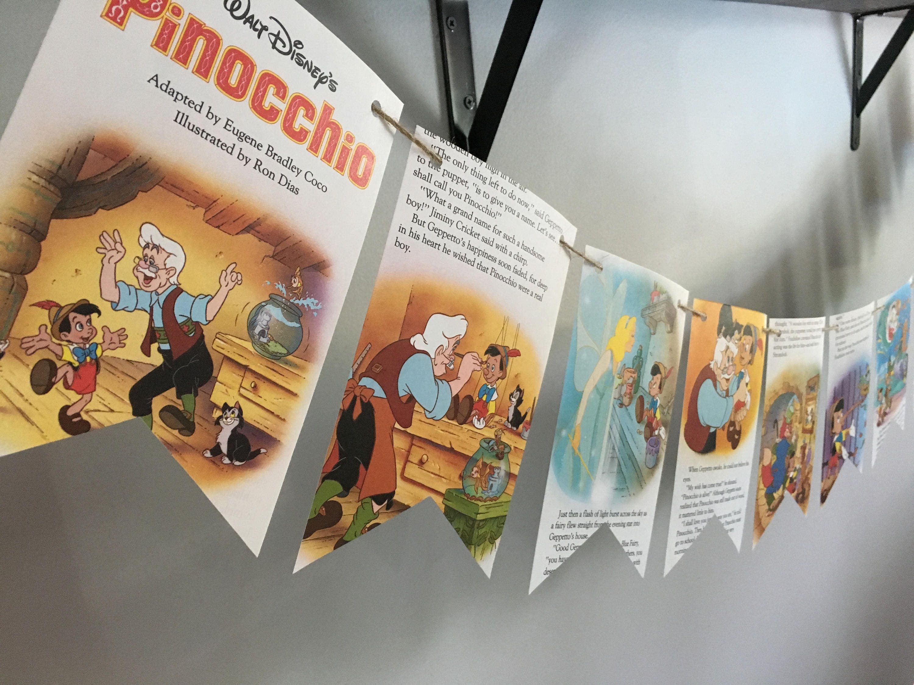 DISNEY PINOCCHIO Storybook Book Page Banner Bunting Garland - Etsy