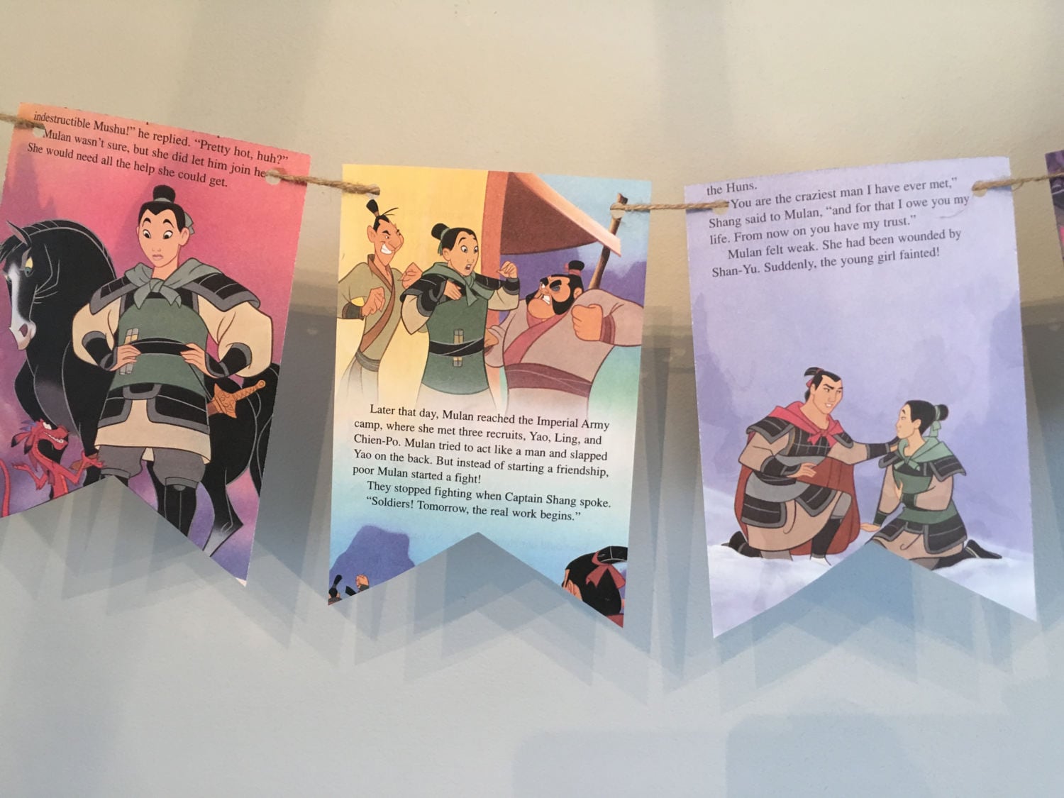 MULAN Book Page Banner Bunting Garland Pendant Decoration | Etsy