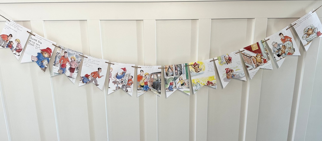 Paddington Bear Book Page Banner Birthday Party Decor Decoration Happy ...