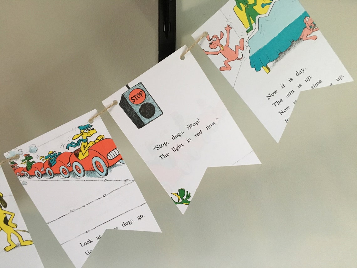 GO DOG GO Book Page Banner Garland Bunting Decoration Dogs | Etsy