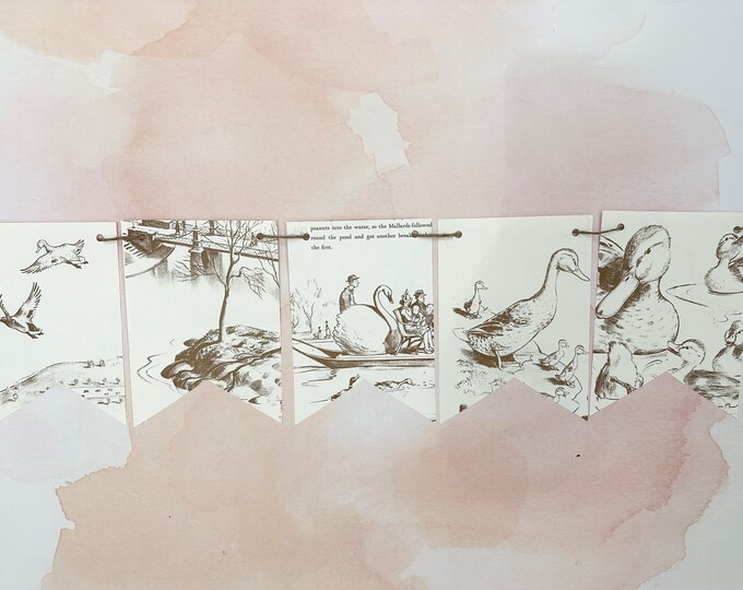 Vintage 1960's Ducks Duck Story Book Page Banner Bunting Garland Make ...
