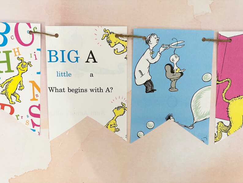 Dr Seusss ABC Book Page Banner Bunting Garland Dr Seuss Decor - Etsy