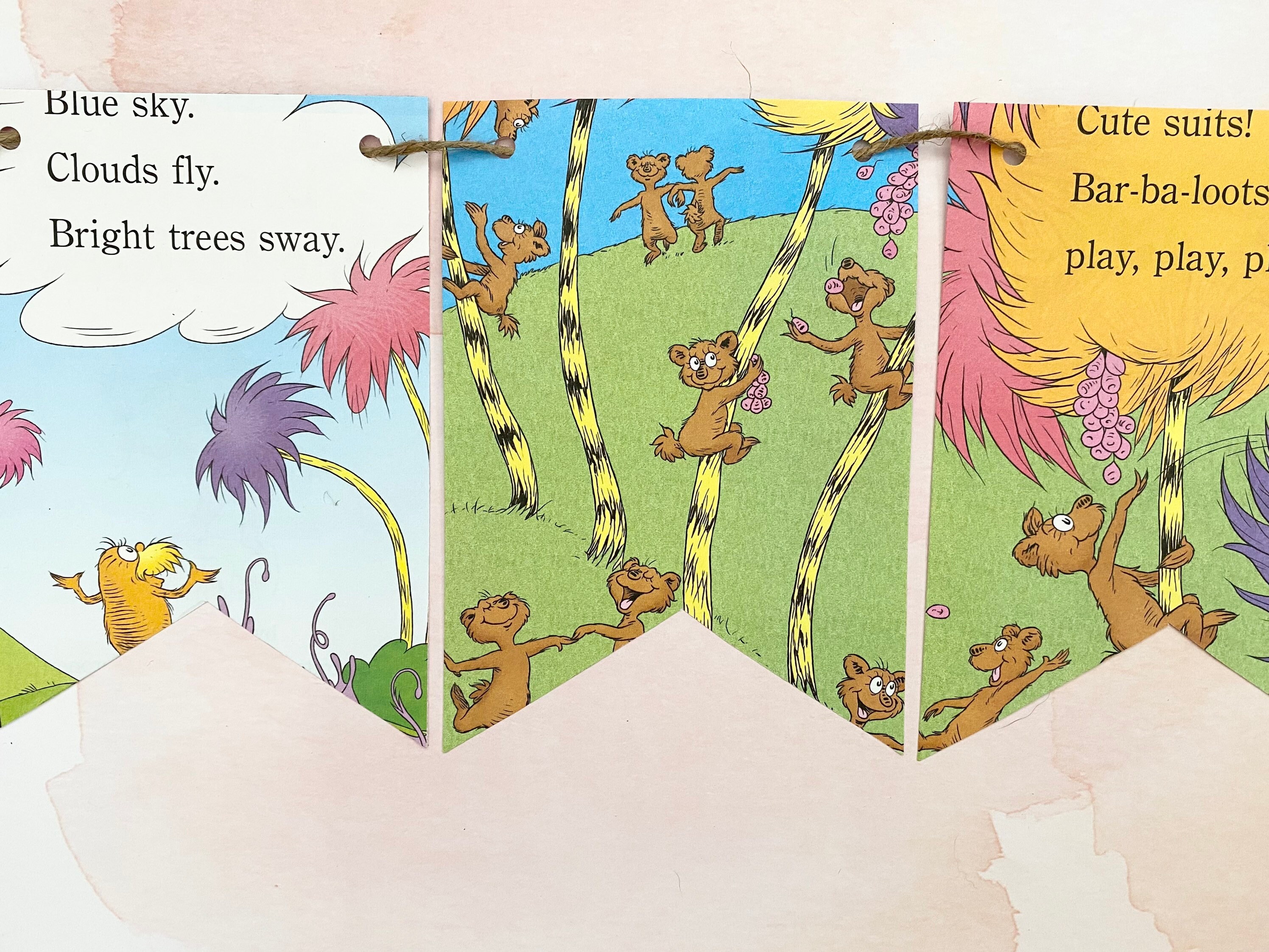 The Lorax Book Page Banner Dr. Seuss Bunting Garland Decor Party Decor ...