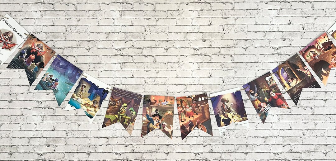 Disney Pirates of the Caribbean Book Page Banner Party Decor Bunting ...