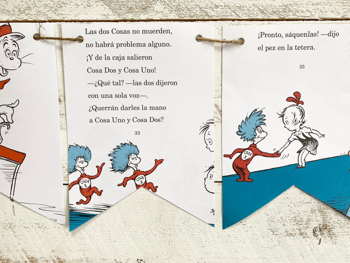 El Gato Ensombrerado Book Page Banner the Cat in the Hat - Etsy