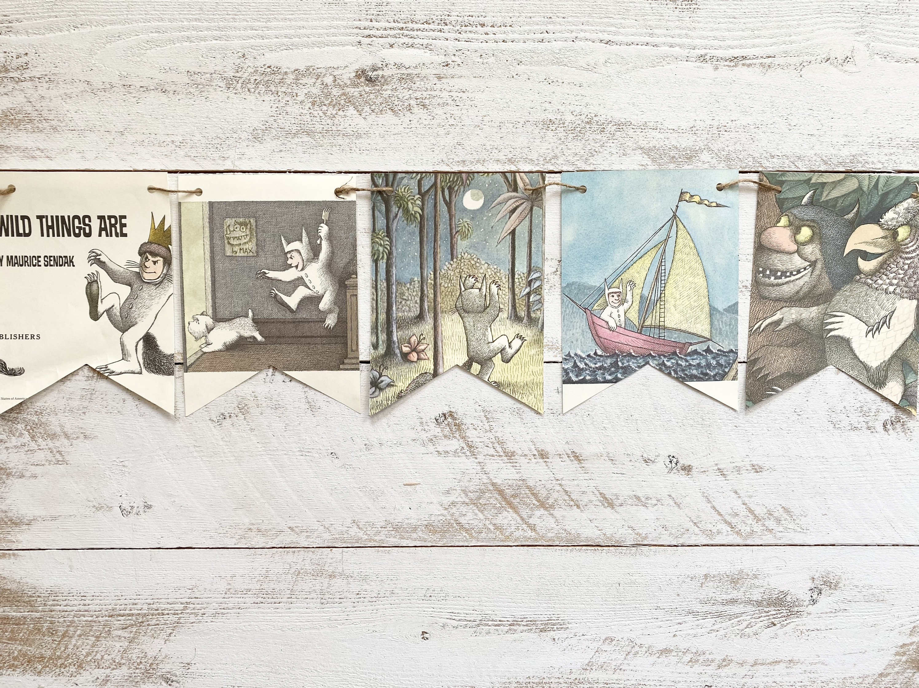 WHERE the WILD THINGS Are Book Page Banner Garland Bunting Sign ...