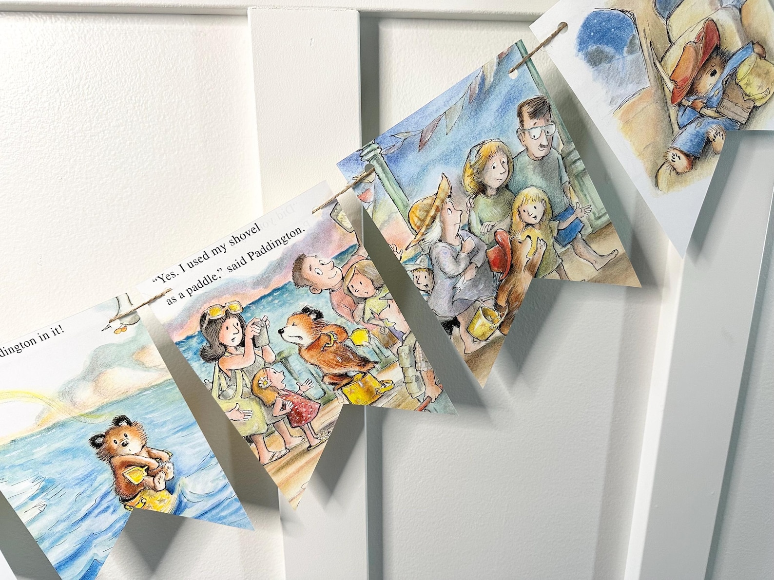 Paddington Bear Sets Sail Book Page Banner Bunting Garland Birthday ...
