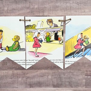 CORDUROY BEAR Book Page Banner Bunting Garland Decoration - Etsy