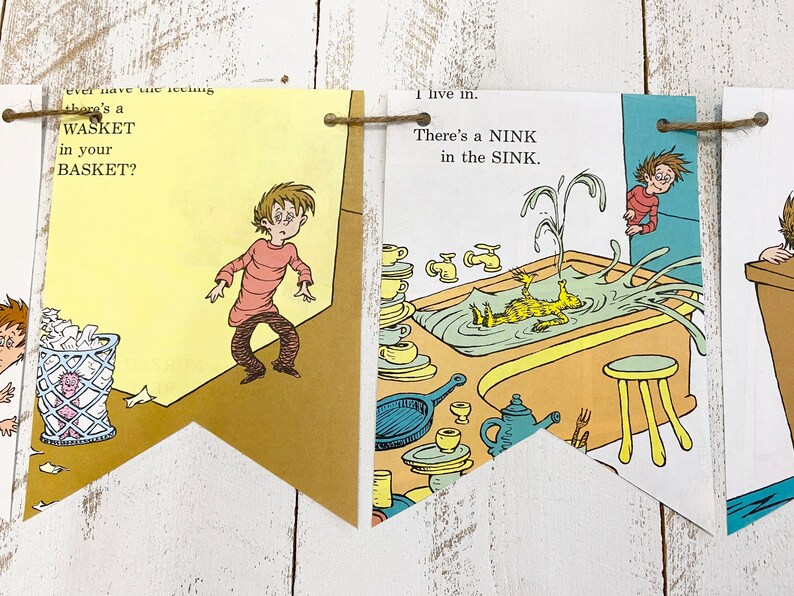 Theres A Wocket in My Pocket Book Page Banner Bunting Garland | Etsy