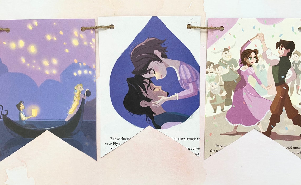 TANGLED RAPUNZEL Book Page Banner Bunting Garland Disney - Etsy