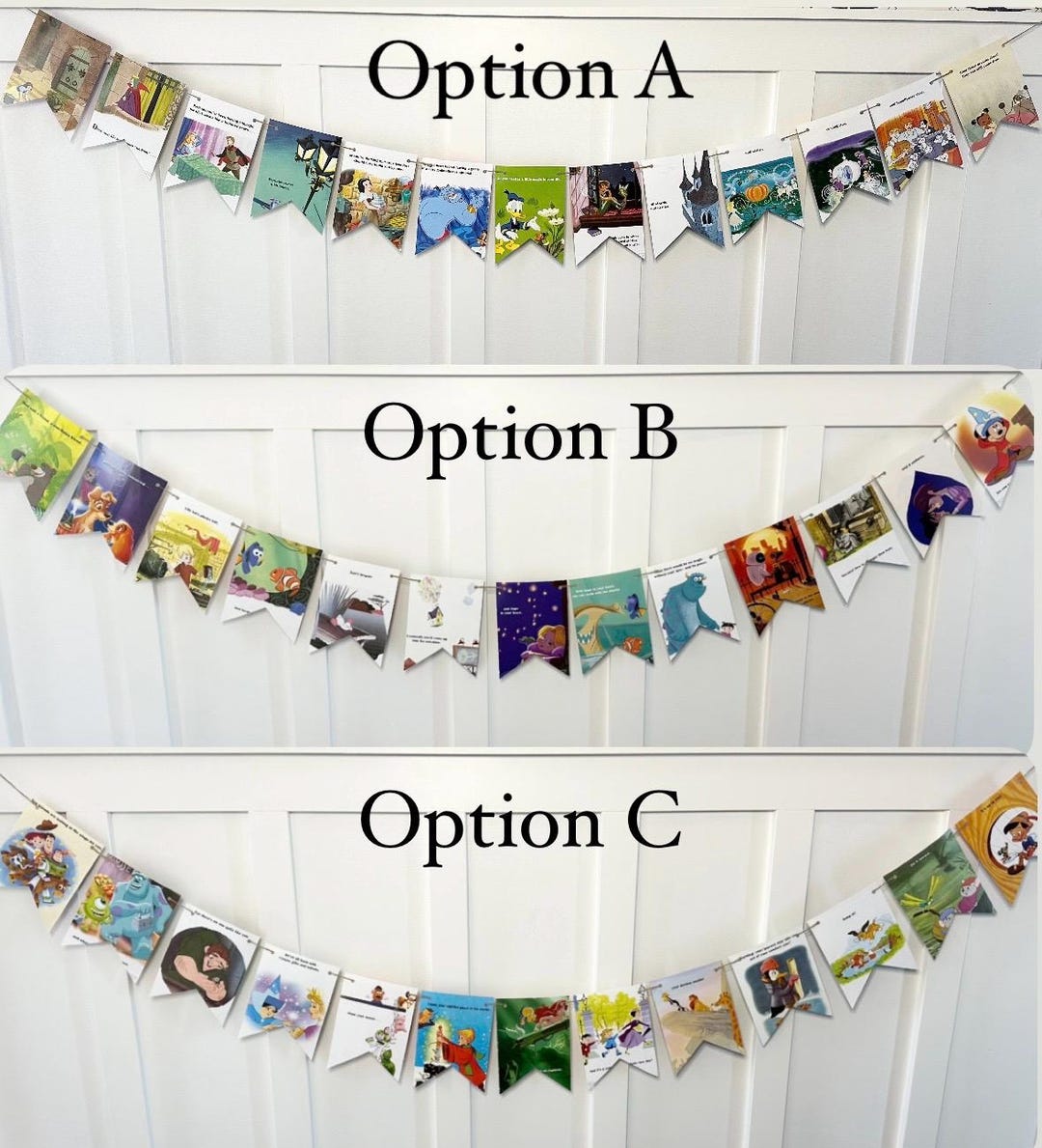 Disney Character Book Page Banner Bunting Garland Miscellaneous Titles ...