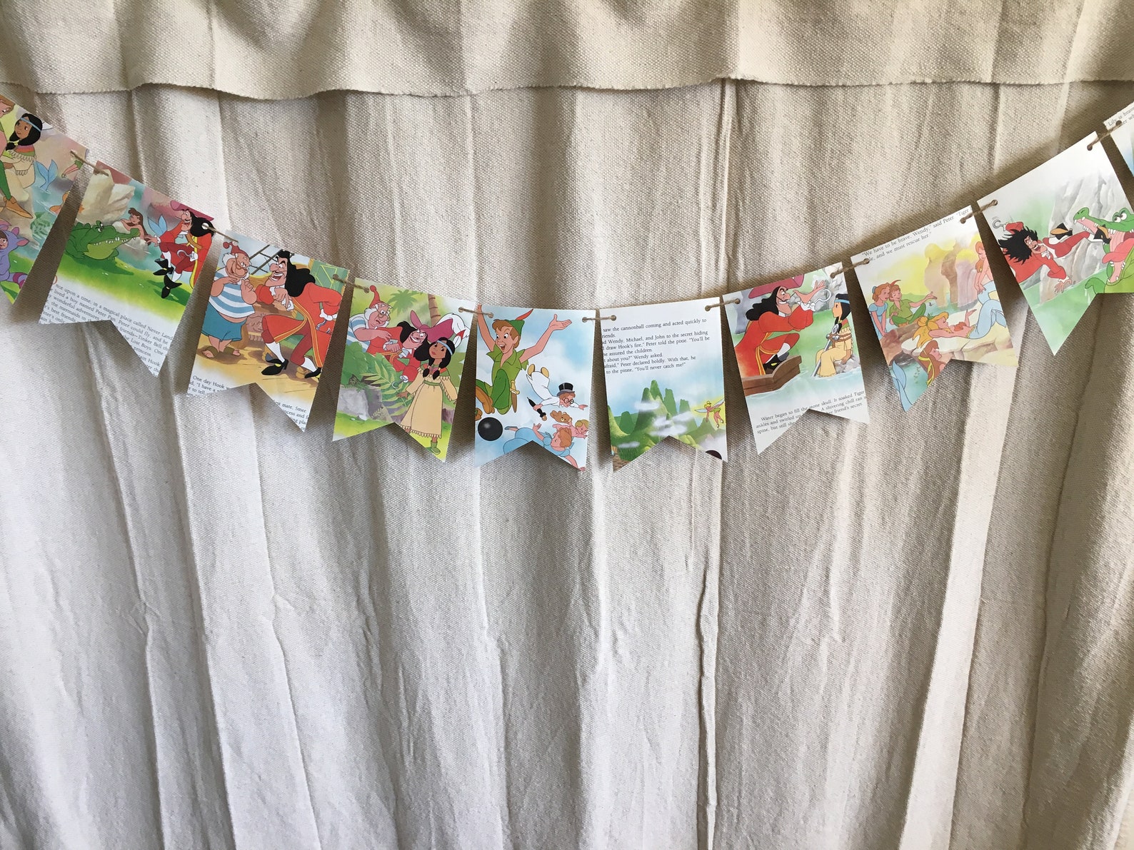 PETER PAN Book Page Banner Garland Bunting Sign Decoration - Etsy
