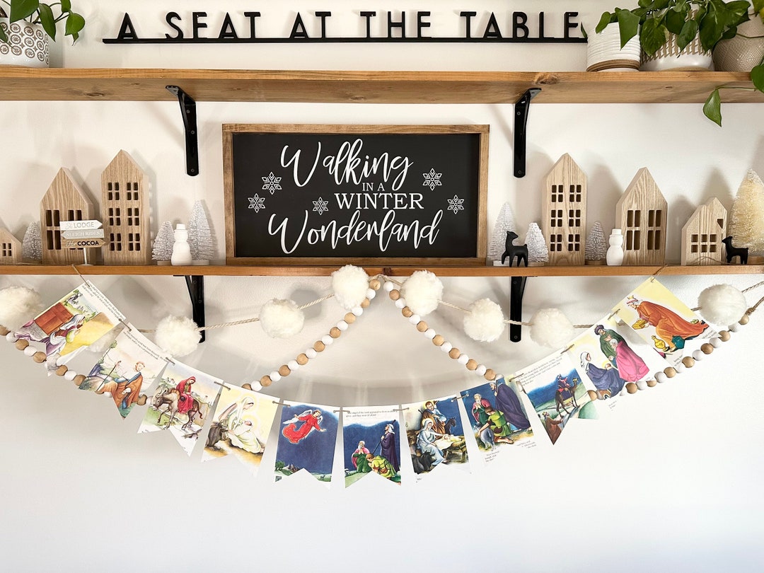 The Christmas Story Book Page Banner Bunting Garland Sign Decoration - Etsy