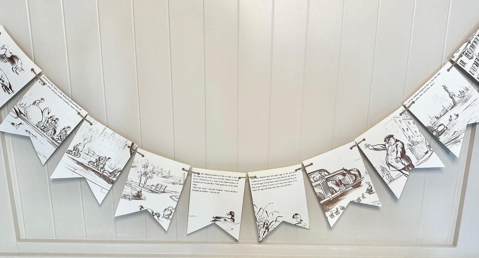 Vintage 1960's Ducks Duck Story Book Page Banner Bunting Garland Make ...