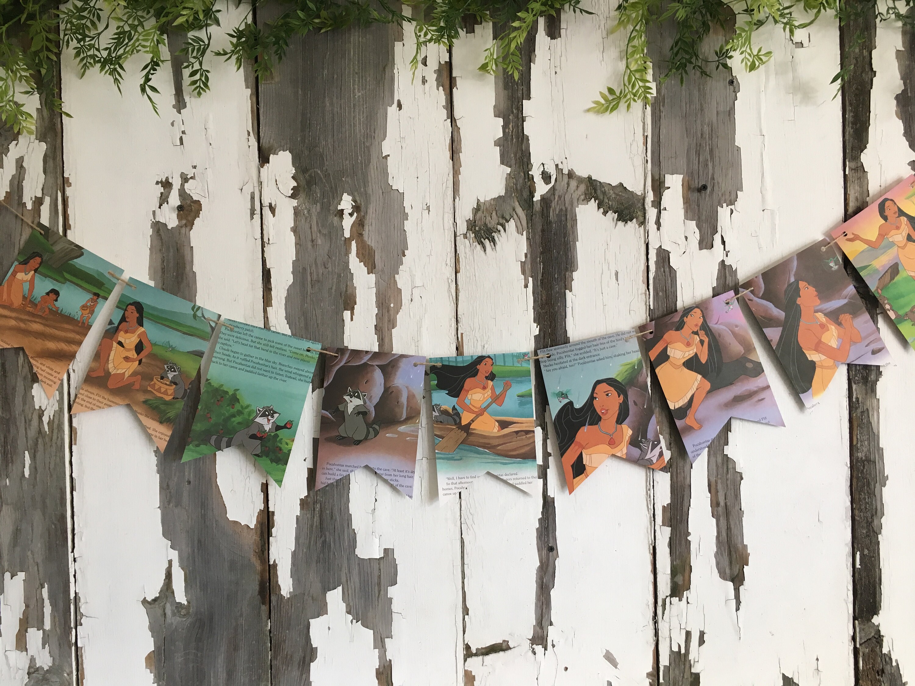 POCAHONTAS DISNEY Book Page Banner Bunting Pendant Garland | Etsy