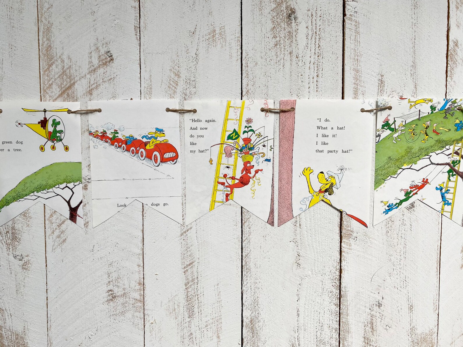 GO DOG GO Book Page Banner Garland Bunting Decoration Dogs - Etsy