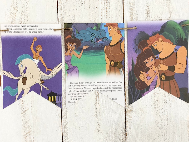 Hercules Book Page Banner Bunting Garland Party Decor Decoration Art - Etsy