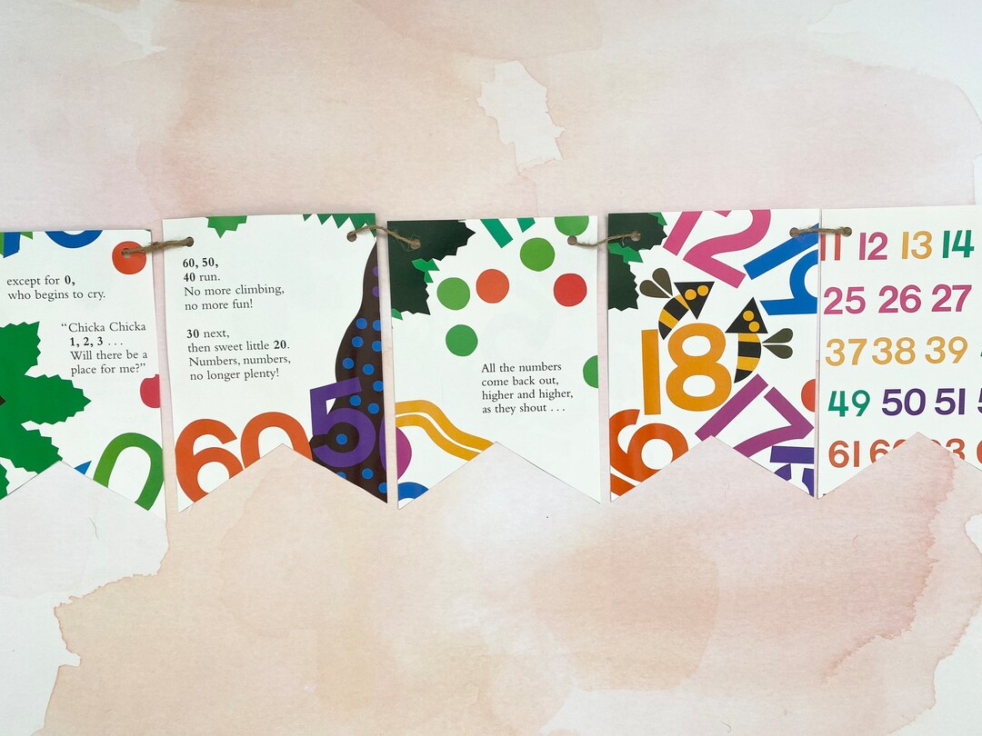 Chicka Chicka 1 2 3 Book Page Banner Bunting Garland Number Numbers ...