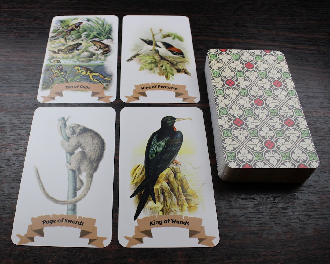 Tarot Deck With Animal Art - Vintage Images - 78 Cards Major and Minor ...
